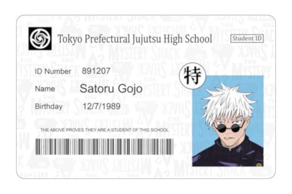 Student ID Cards - Jujutsu Kaisen - TheMysteryShack