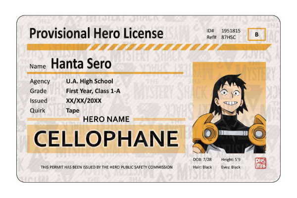 Provisional Hero Licenses - My Hero Academia - TheMysteryShack