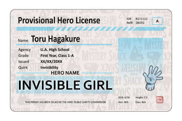 Provisional Hero Licenses - My Hero Academia - TheMysteryShack