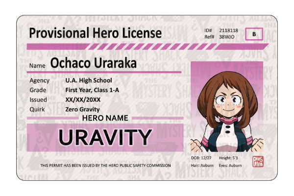 Provisional Hero Licenses - My Hero Academia - TheMysteryShack